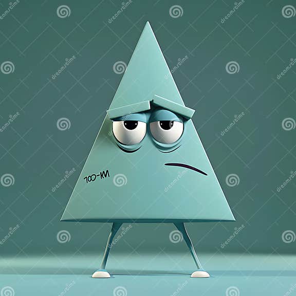 Skeptical Triangle - a Cartoon Character with a Grumpy Expression, Ai ...