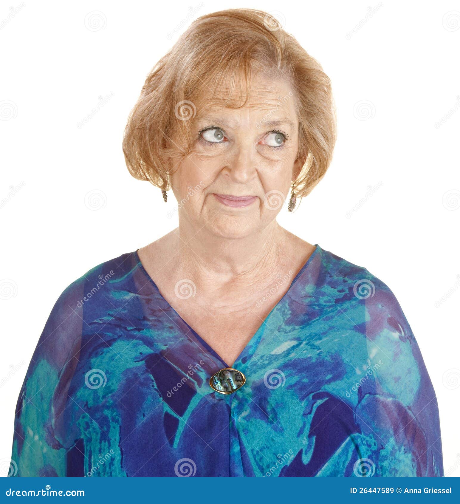 Skeptical Woman Looking Over Stock Image - Image of personality, doubt ...