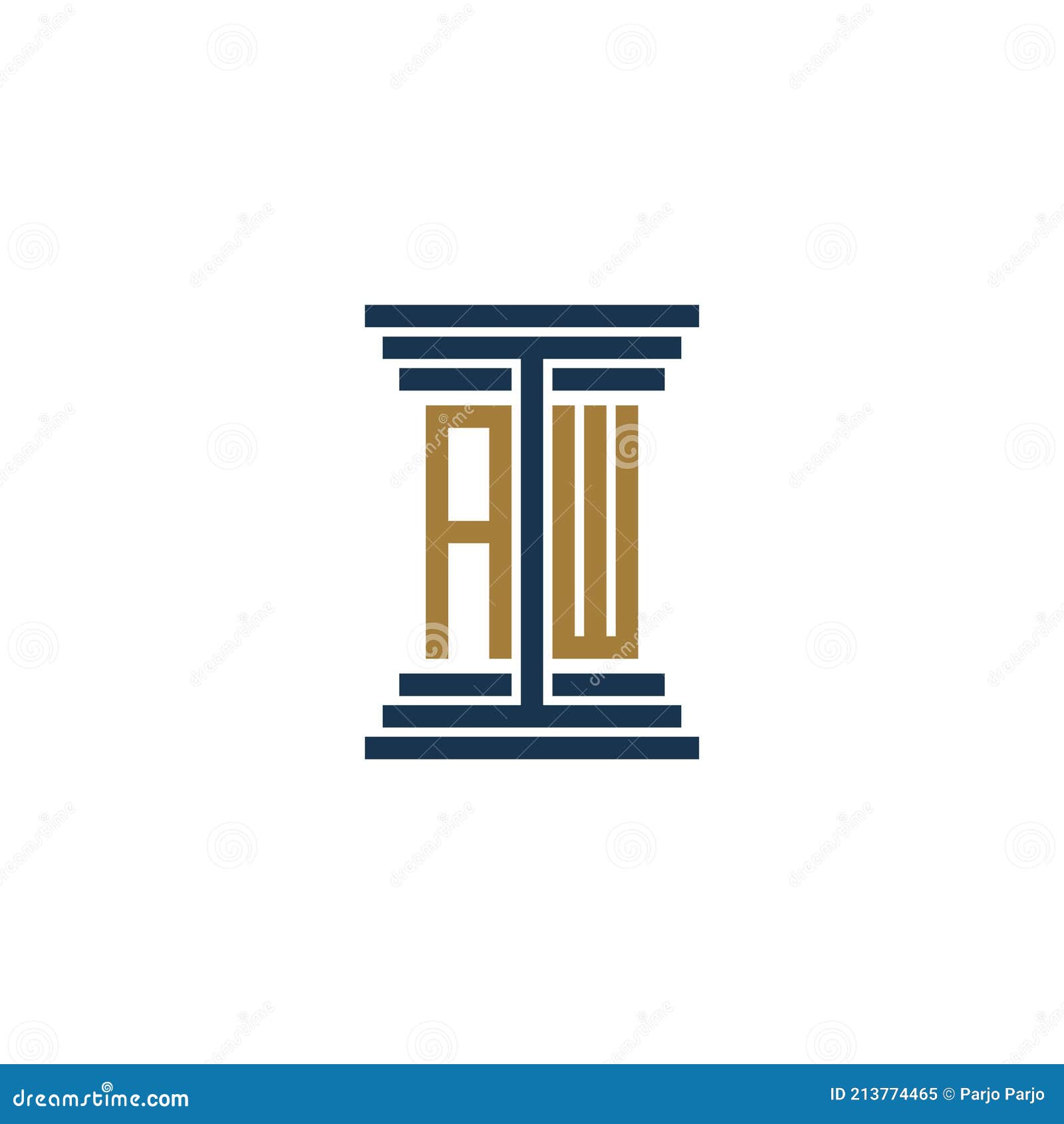 AW Law PILLAR Logo Design Vector Icon Stock Illustration - Illustration ...
