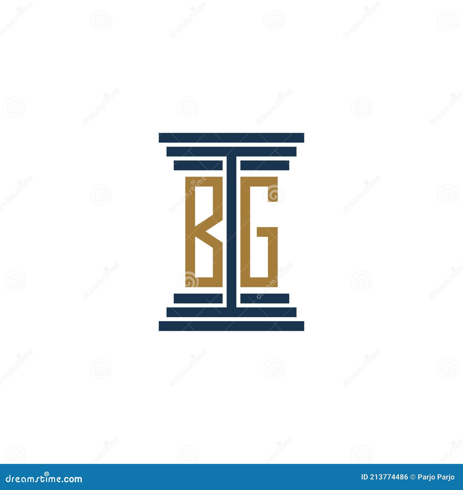 BG Law PILLAR Logo Design Vector Icon Stock Illustration - Illustration ...