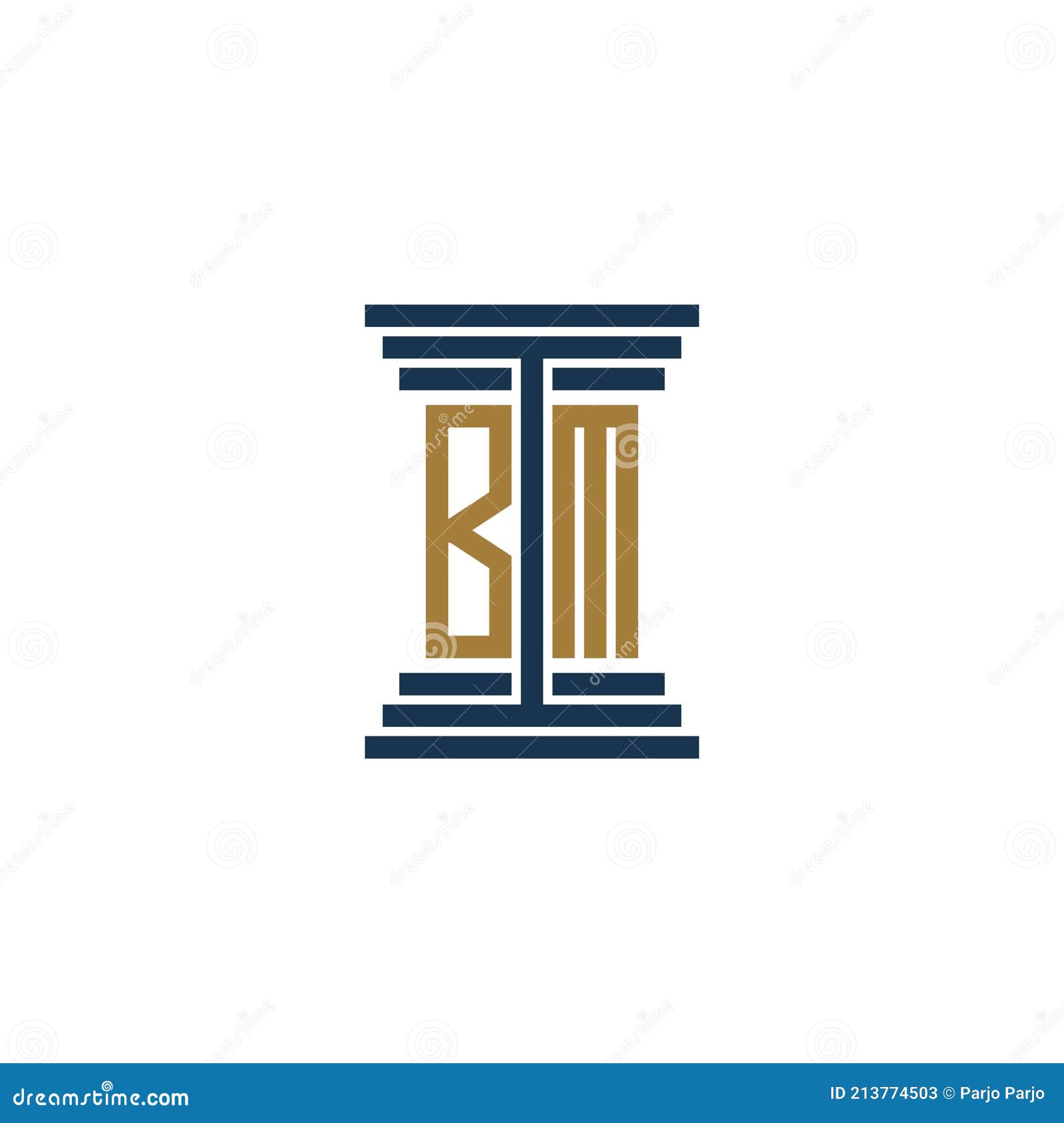 BM Law PILLAR Logo Design Vector Icon Stock Illustration - Illustration ...