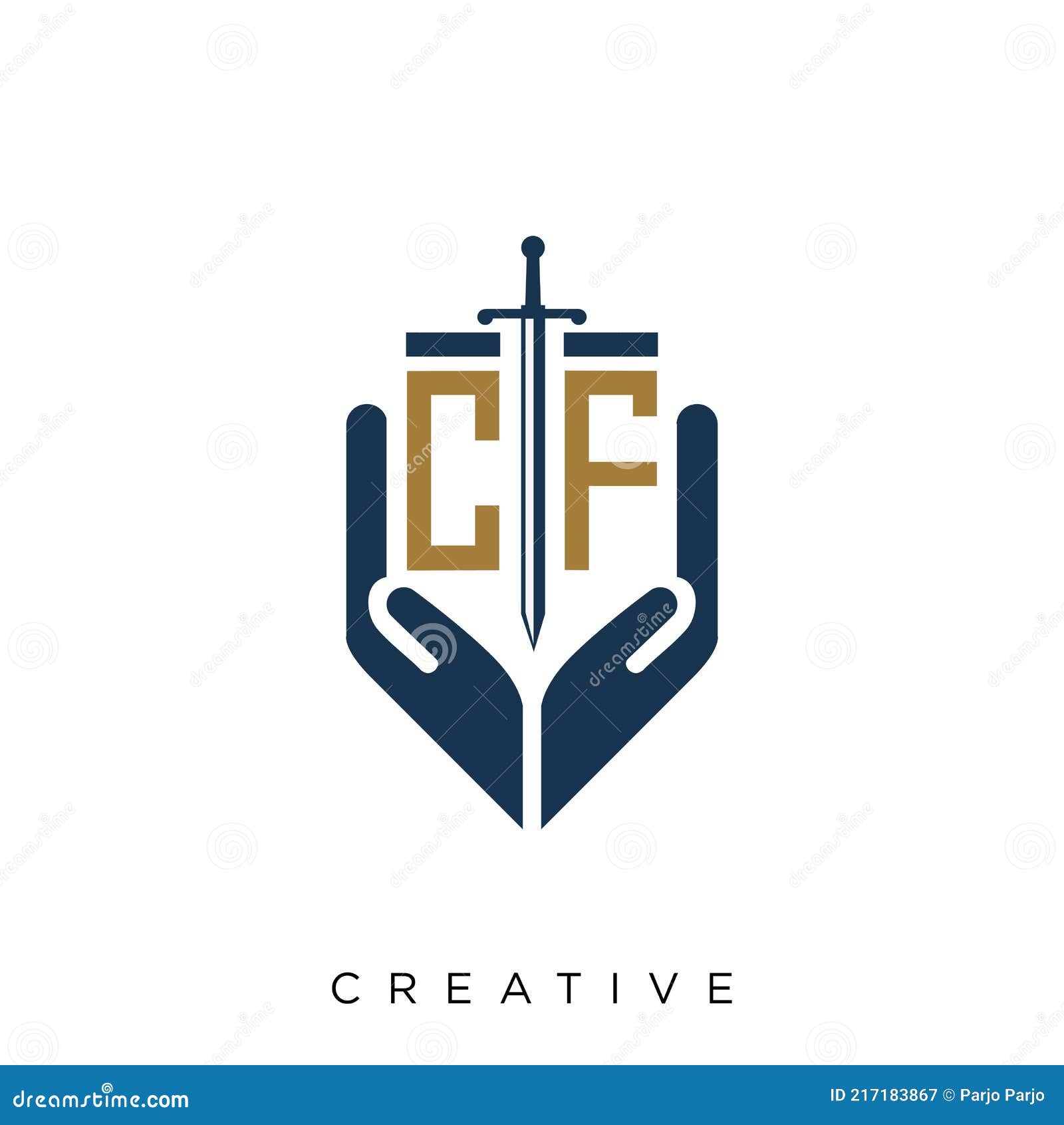 CF Hand Sword Logo Design Symbol Stock Vector - Illustration of gaming ...