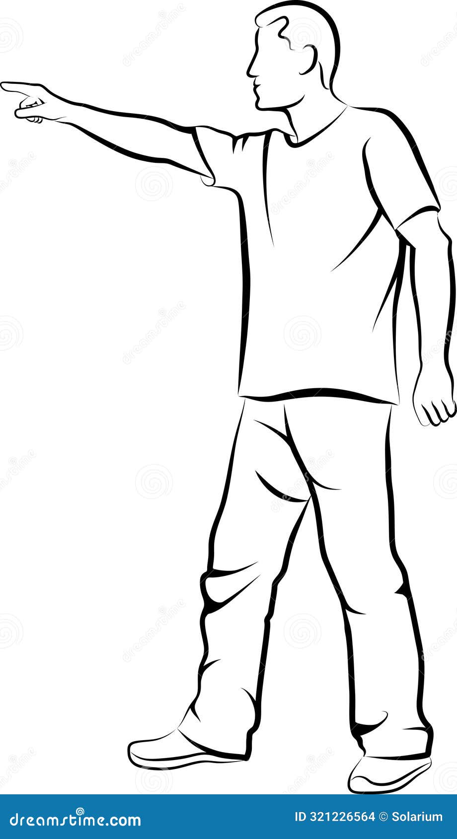 Sketc stock vector. Illustration of pointing, finger - 321226564