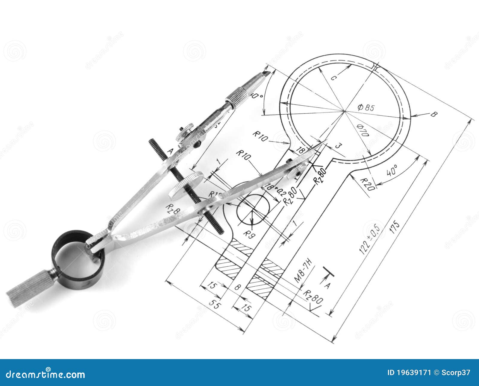 Sketch stock image. Image of mechanism, ruler, industries - 19639171