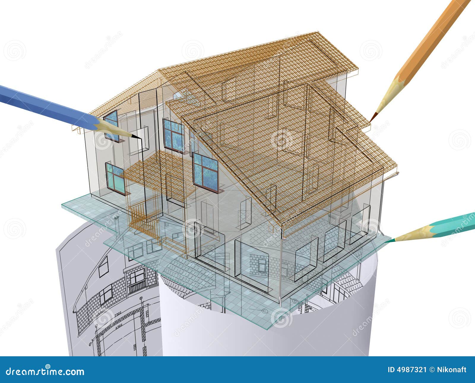 Sketch stock illustration. Illustration of render, realization - 4987321