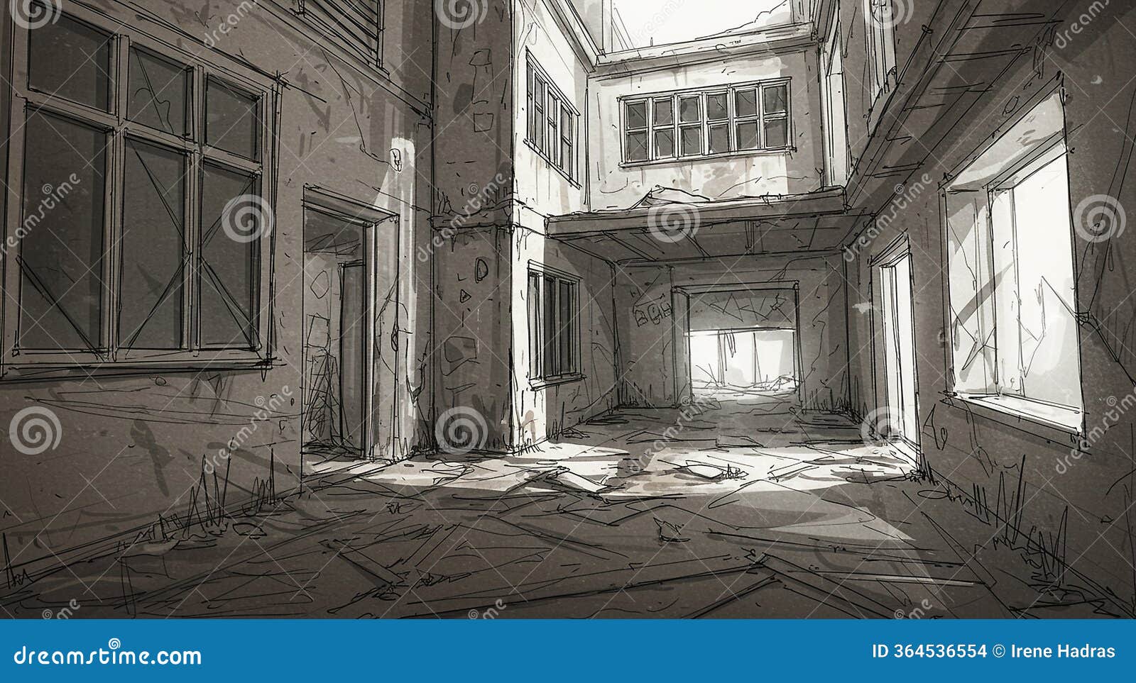 Old Abandoned Dilapidated Broken House. Decaying Cottage With Broken ...