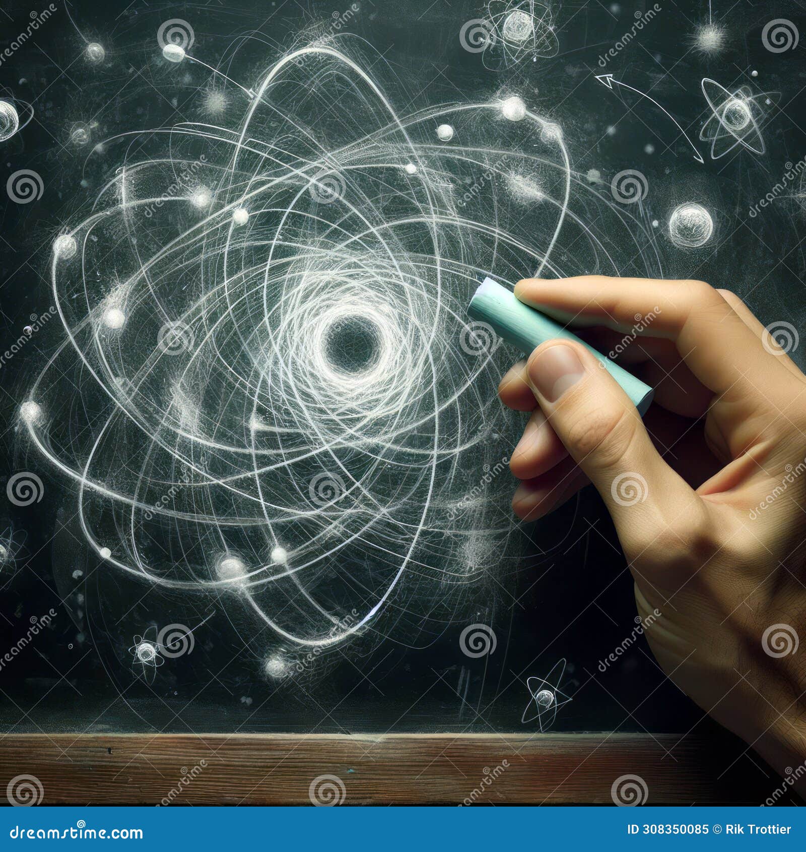 Chalk drawing of atom stock illustration. Illustration of molecule ...