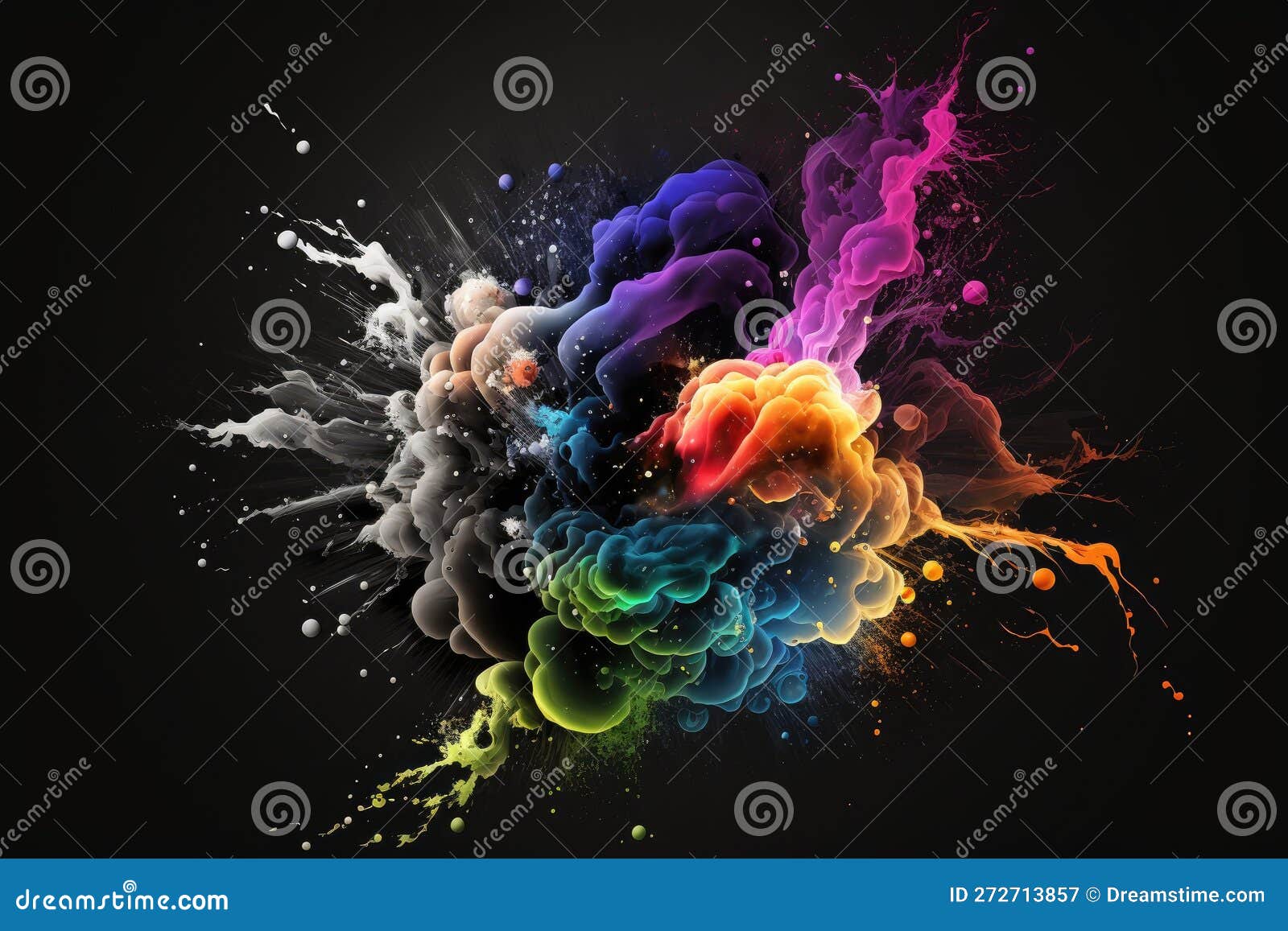 Sketch of Abstract Splatter Patterns on Black Background with Colorful ...