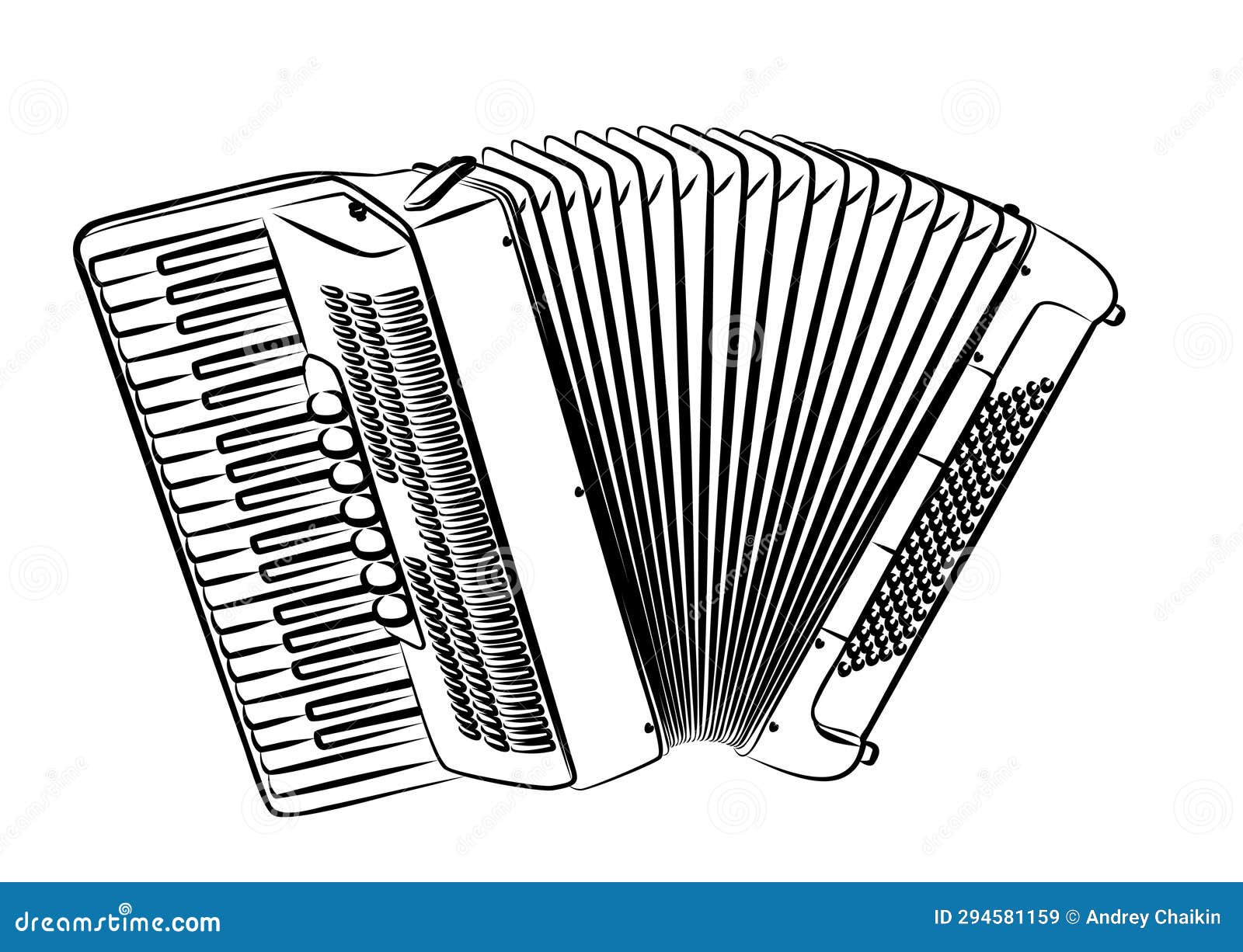 The sketch of a accordion. stock vector. Illustration of vector - 294581159