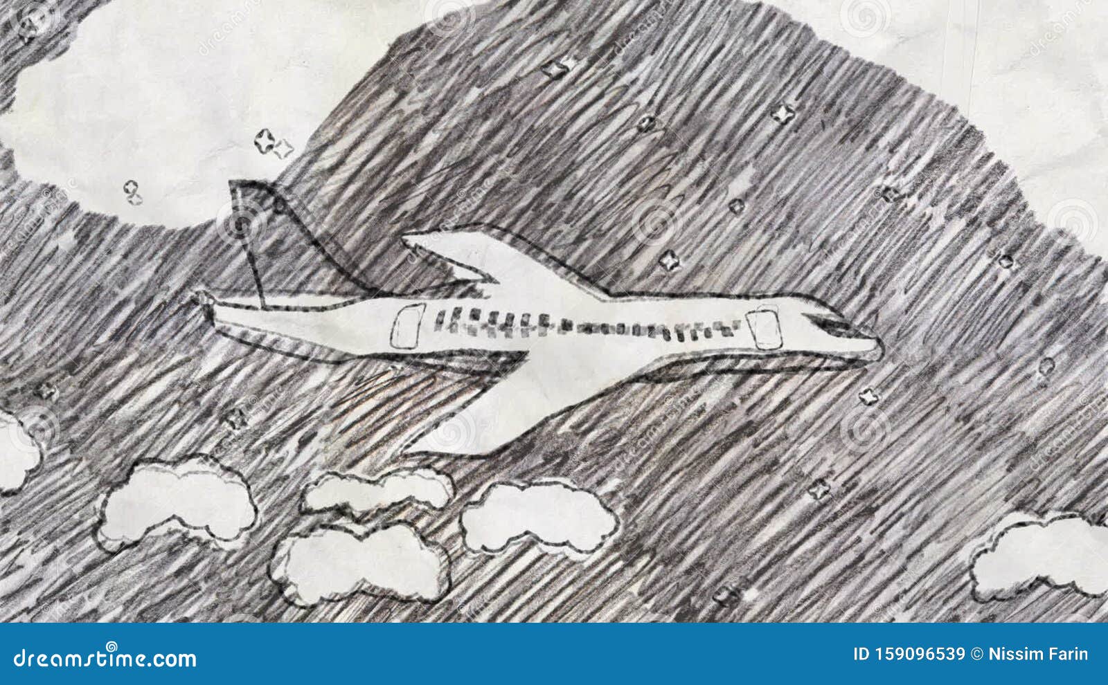Sketch of Airplane Flying in Pencil Drawing Style Stock Video - Video ...