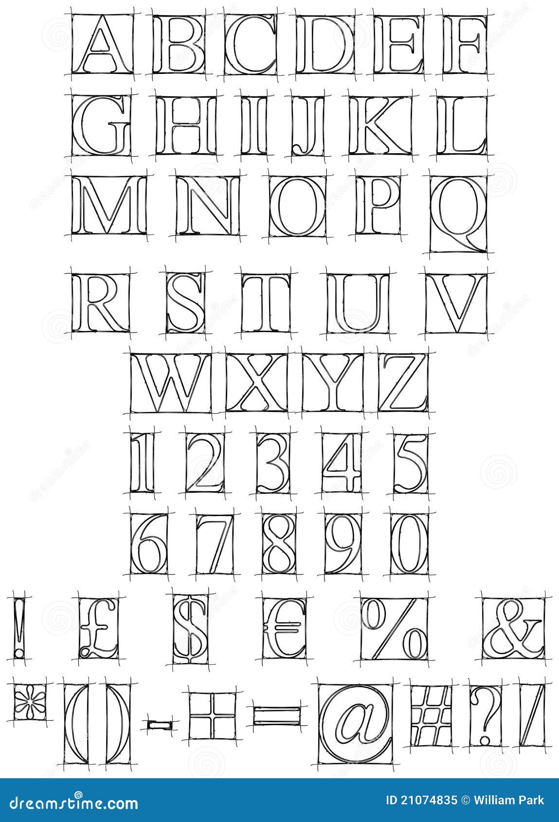 Sketch alphabet stock illustration. Illustration of read - 21074835