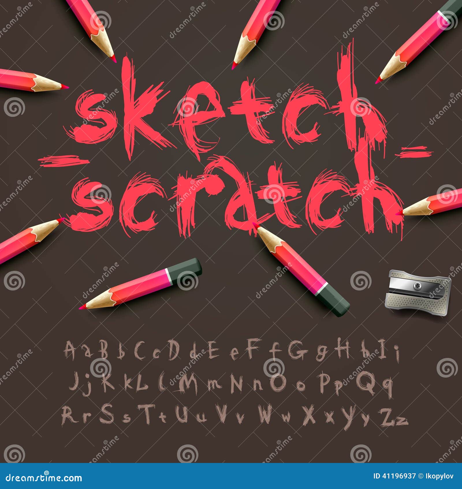 Sketch alphabet stock vector. Illustration of information - 41196937