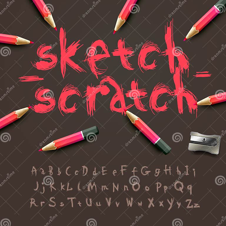Sketch alphabet stock vector. Illustration of information - 41196937