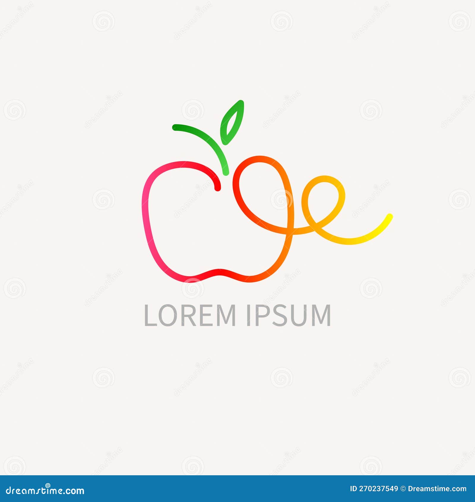 Sketch Apple Logo Drawn with One Continuous Line Stock Vector ...