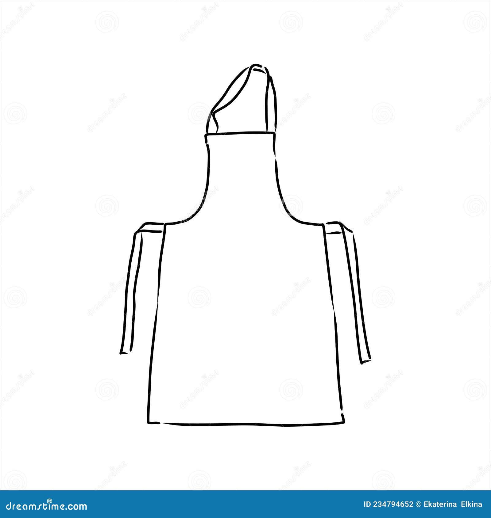 Sketch Apron. Vector Illustration Isolated Kitchen Apron Vector Stock ...