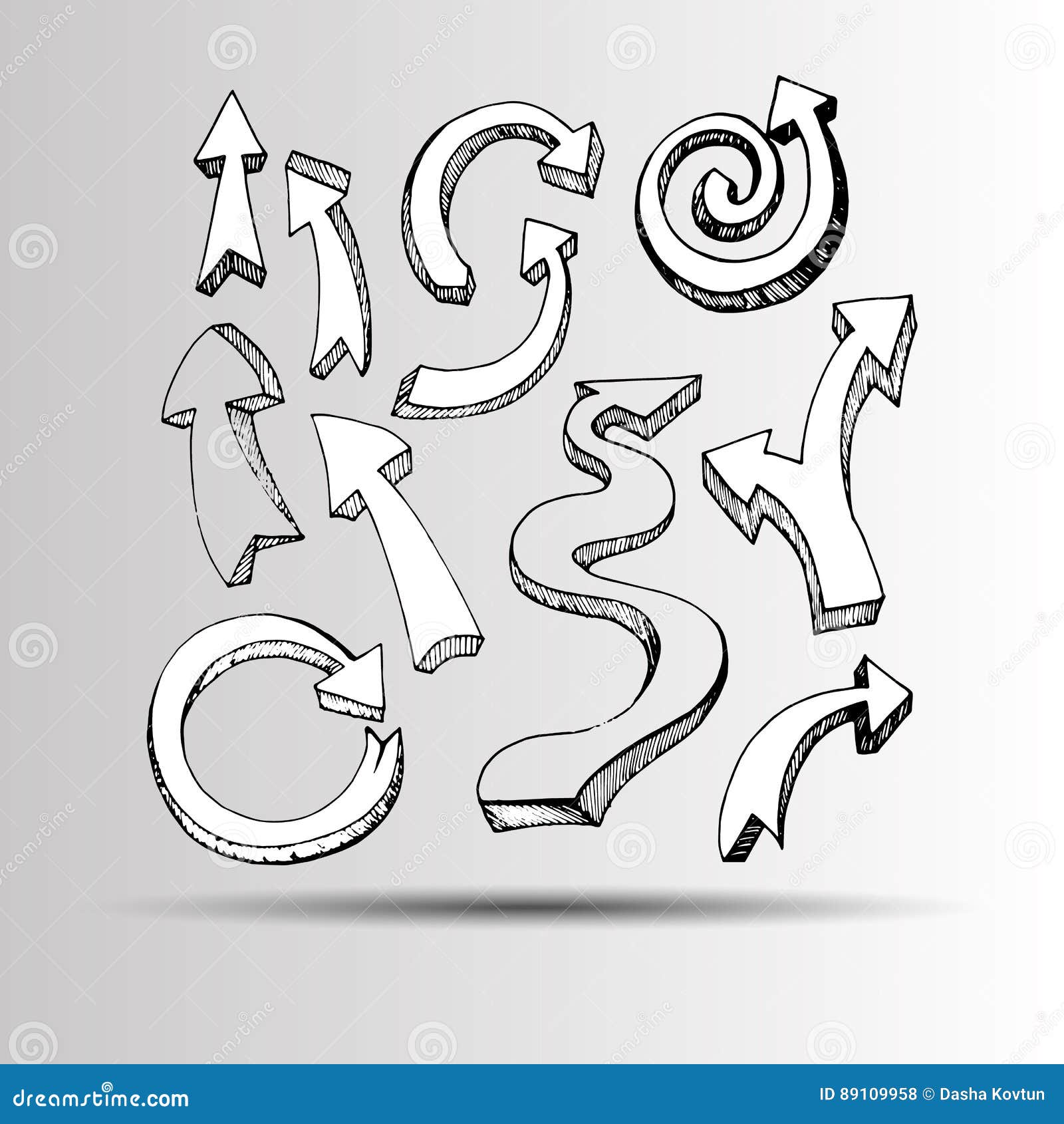 Sketch Arrow Collection for Your Design. Arrows and Lines. Vector ...