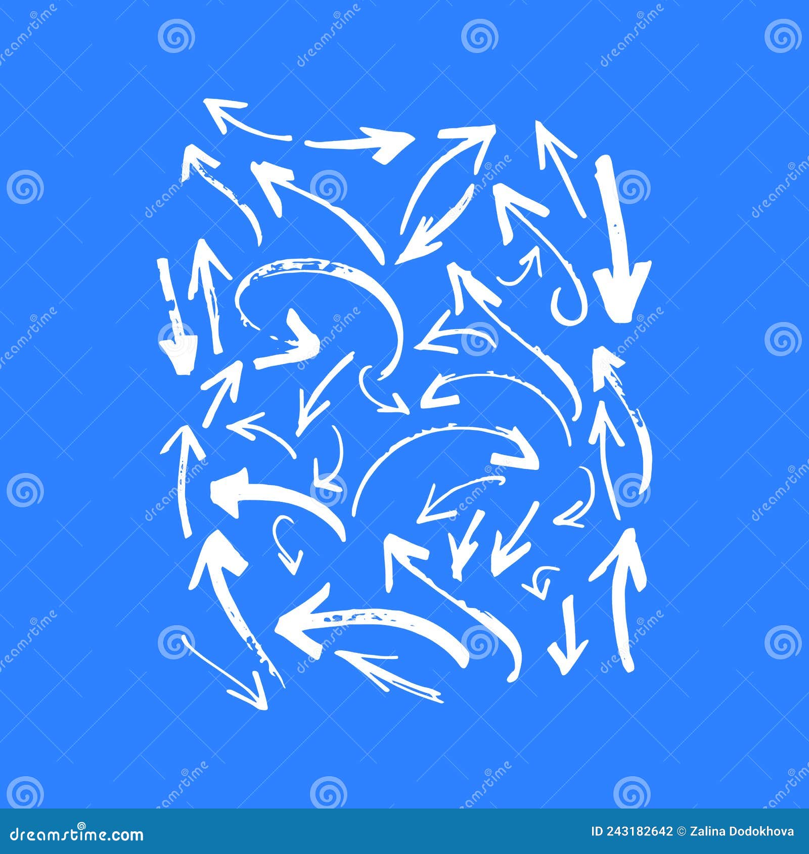 Sketch Arrows. Doodle Black Arrow Direction Line Symbols. Scribble Way ...