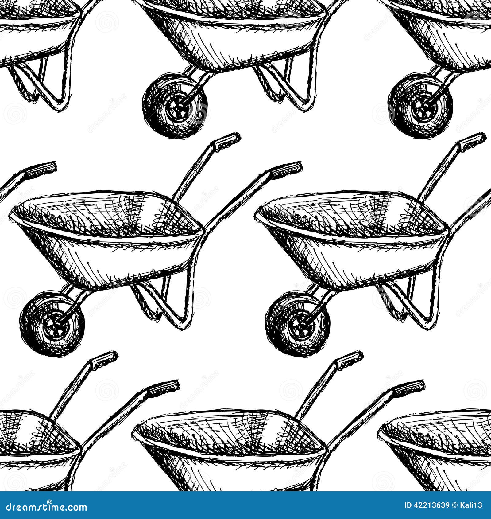 Sketch Barrow, Vector Vintage Seamless Pattern Stock Vector ...