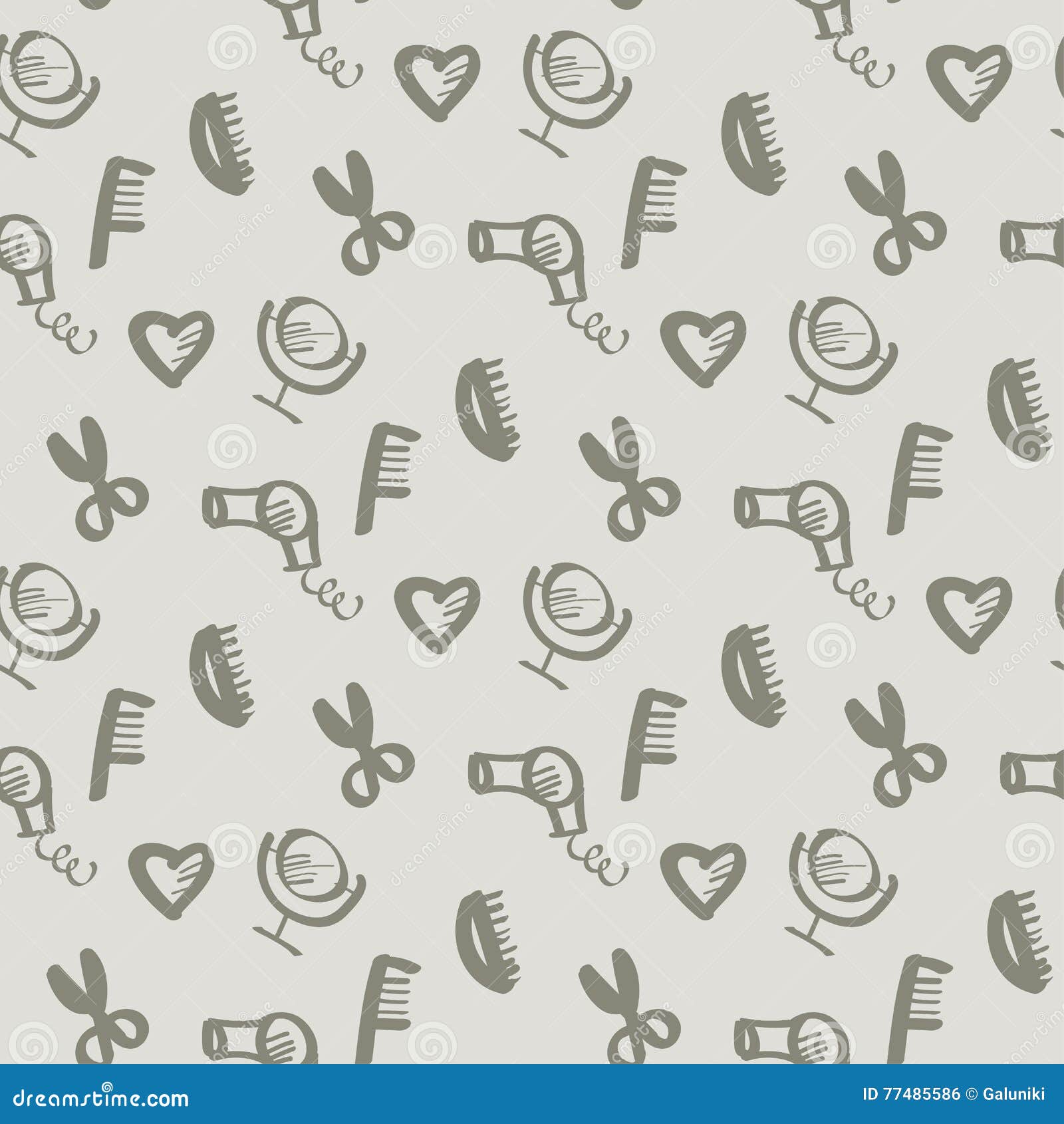 Sketch Beauty Style Icon Seamless Pattern Stock Vector Illustration Of Flower Heart 77485586