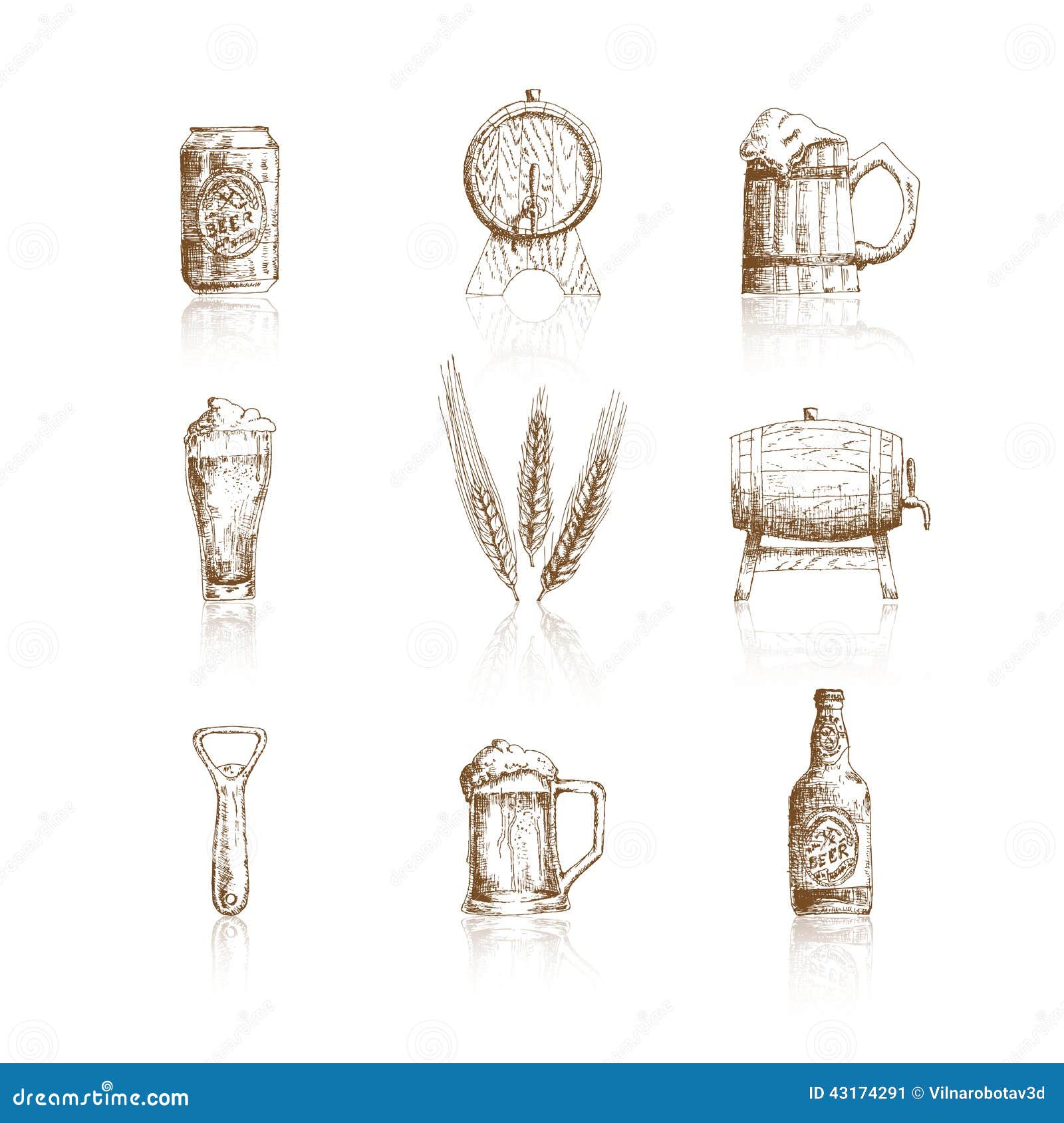 Sketch beer icons stock vector. Illustration of restaurant - 43174291