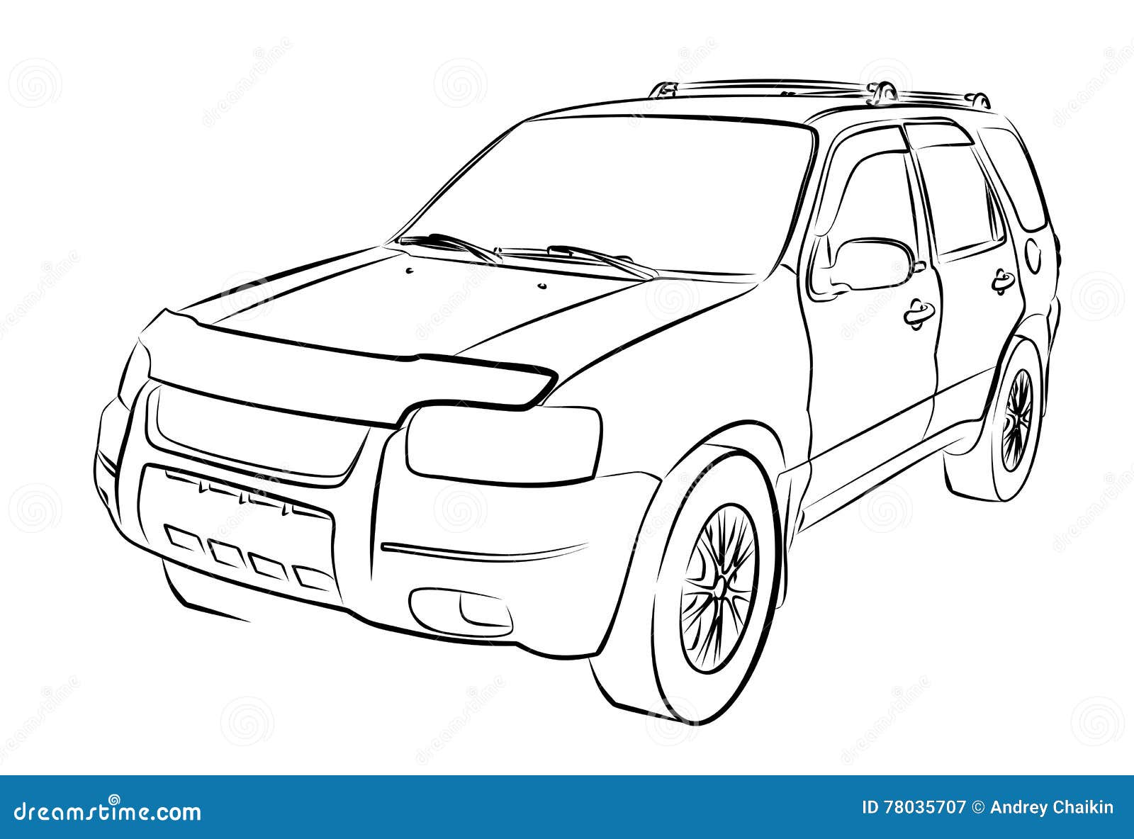 Sketch of big car. stock vector. Illustration of vector - 78035707
