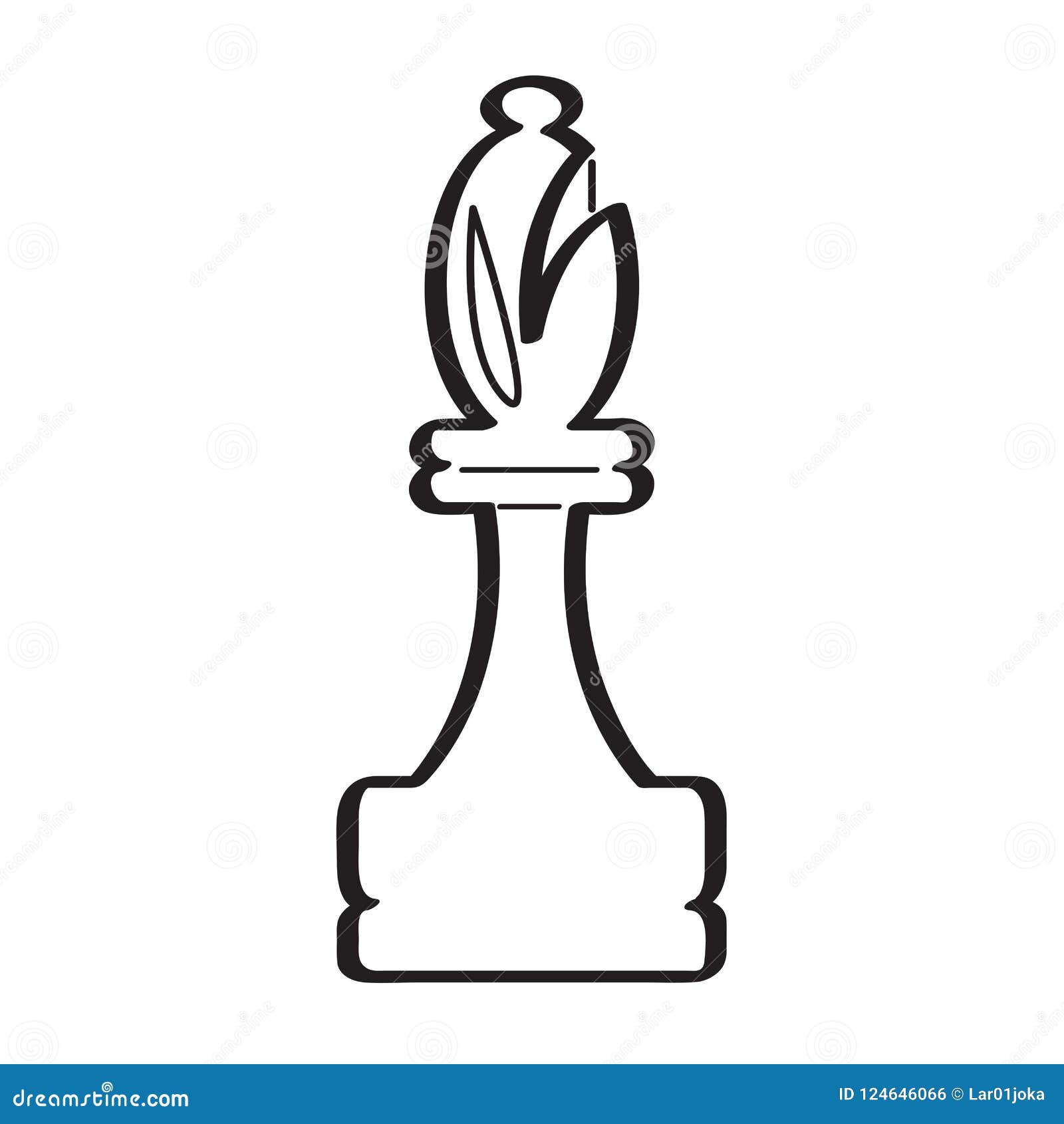 Sketch of a Bishop Chess Piece Stock Vector - Illustration of piece ...