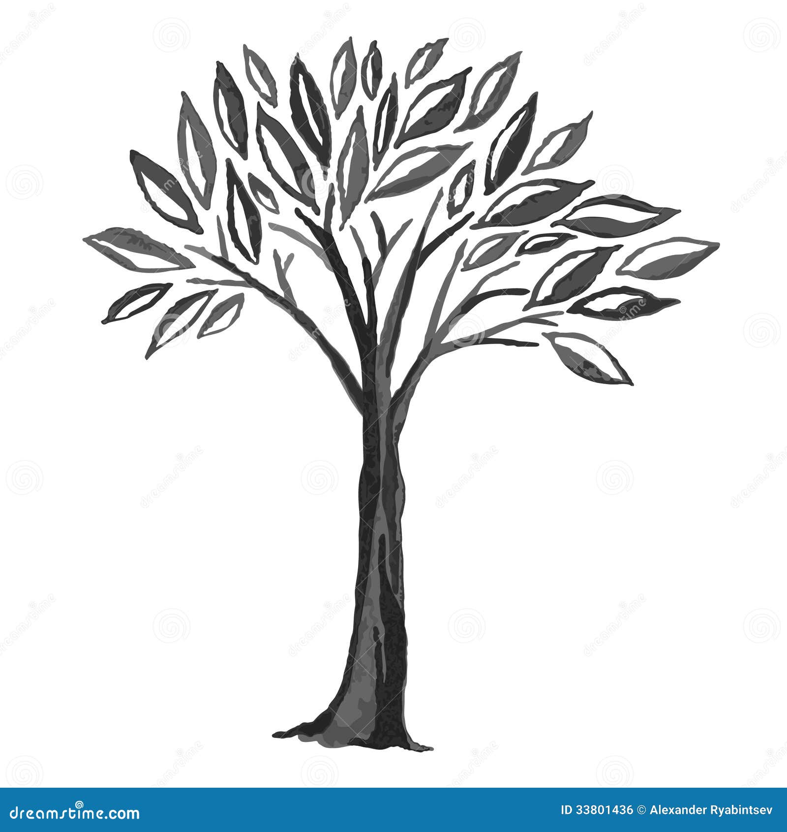Sketch of black tree stock vector. Illustration of growth - 33801436