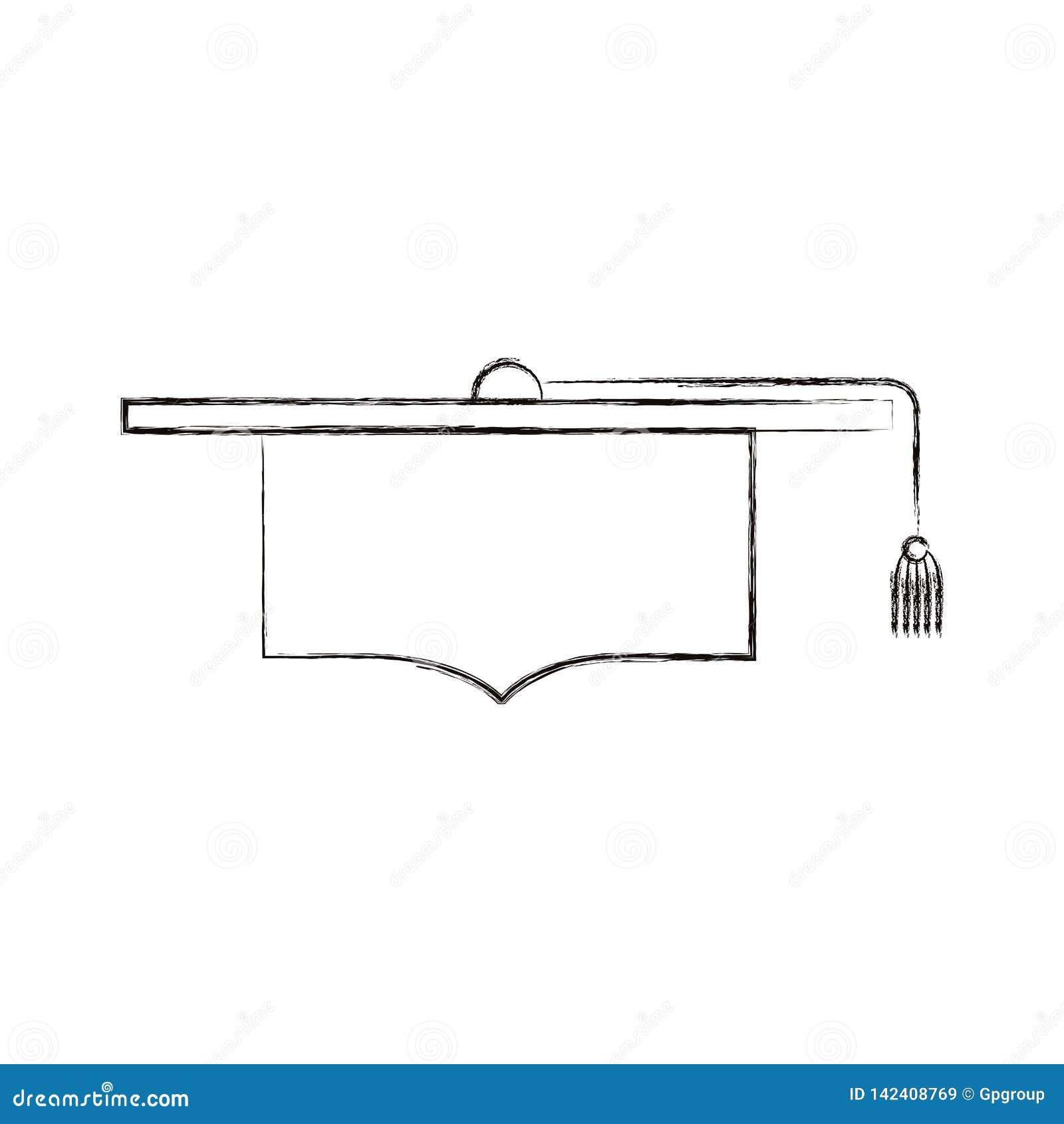 Sketch Blurred Silhouette Image Graduation Cap Front View Stock Vector ...