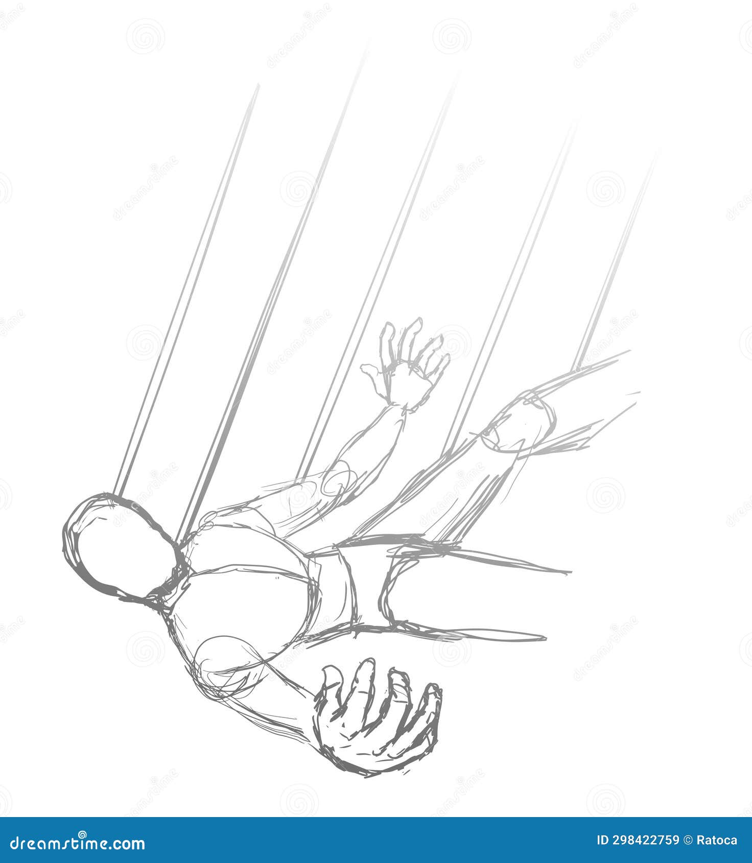 Sketch body falling stock vector. Illustration of careful - 298422759