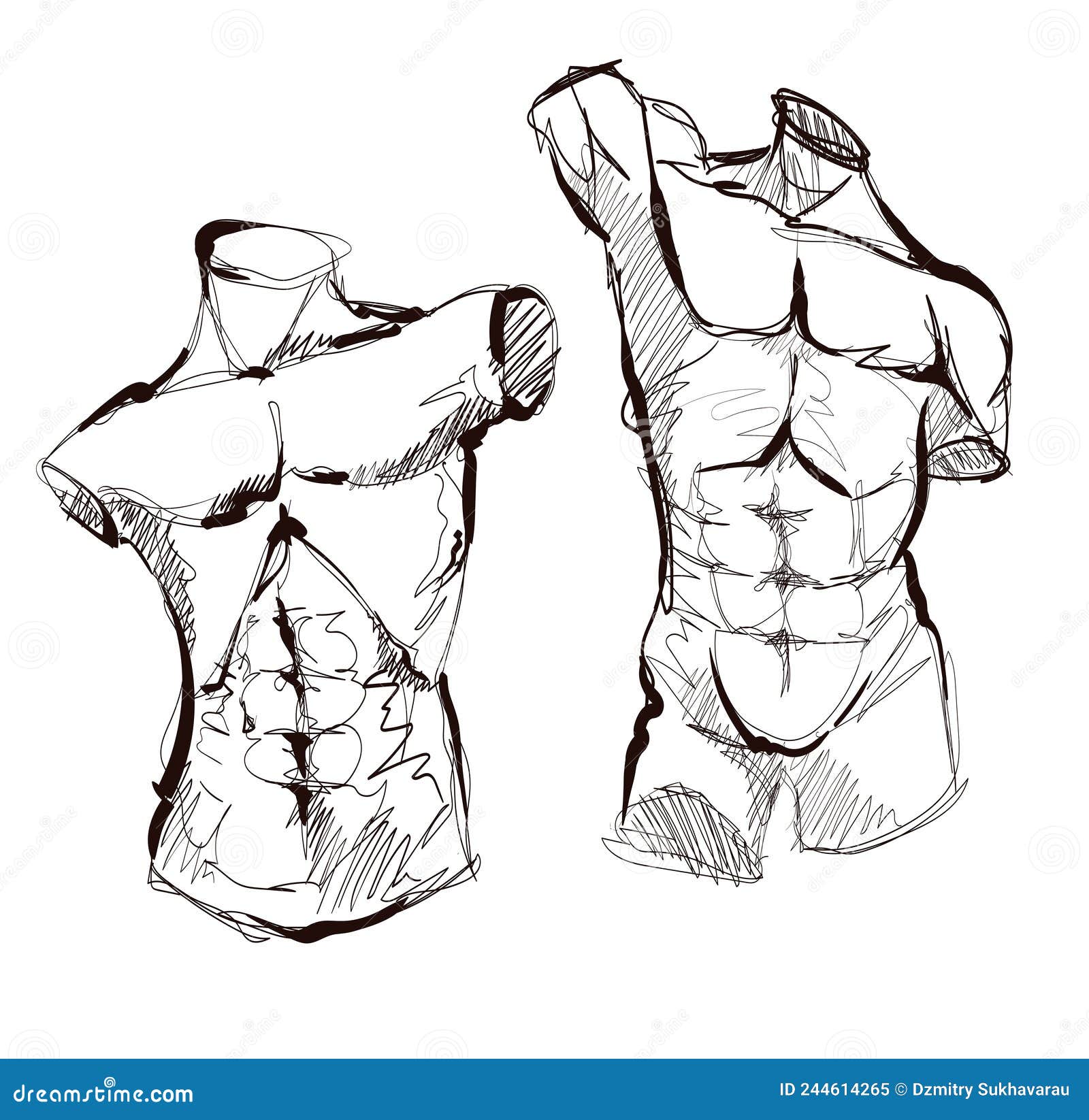 Sketch. Bodybuilding And Powerlifting - Vector | CartoonDealer.com ...