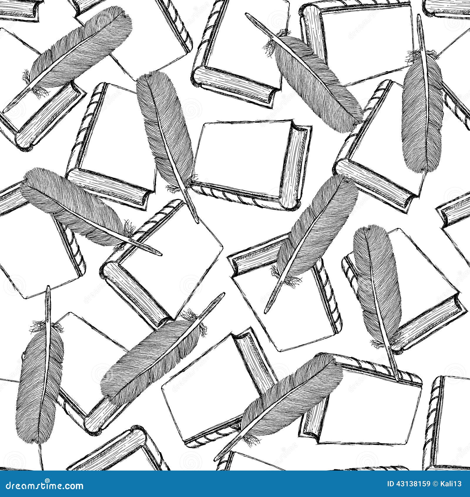 Sketch Book and Pen Feather Stock Vector - Illustration of engraving ...