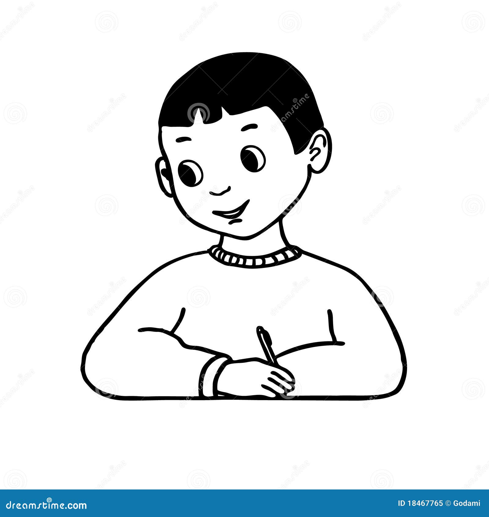 SKETCH.Boy is Doing a Homework. Stock Vector - Illustration of sharp ...