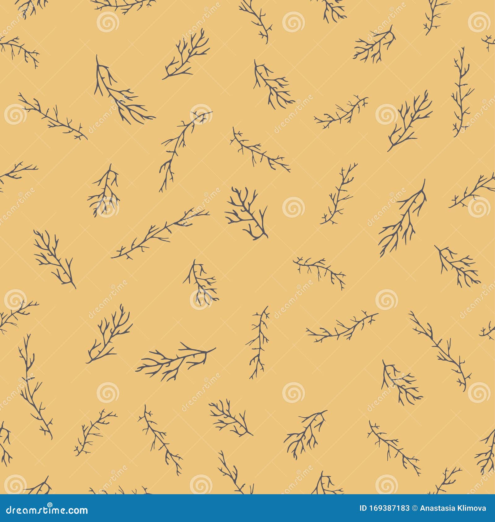 Sketch Branches Pattern for Wallpaper Design. Stock Vector ...