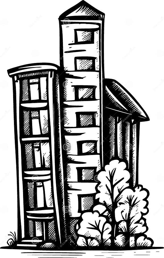 Sketch of the Building. Illustration Stock Illustration - Illustration ...