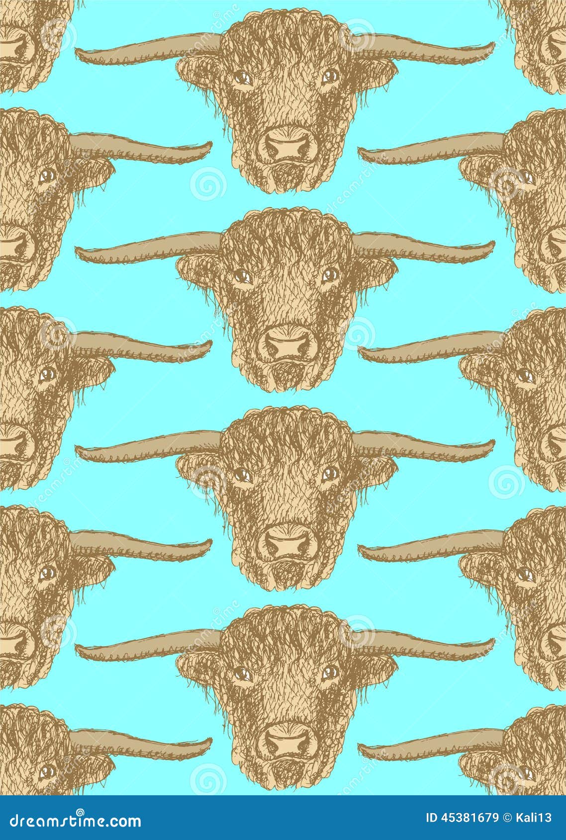 Sketch Bull Head in Vintage Style Stock Illustration - Illustration of ...