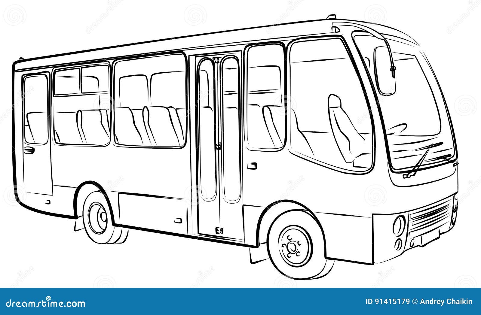 Sketch of bus. stock vector. Illustration of sketch, large - 91415179