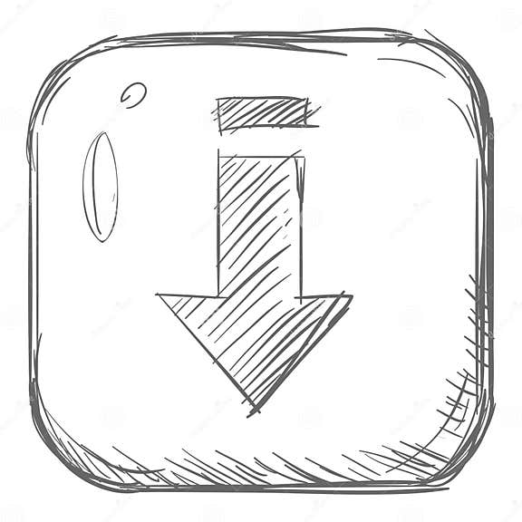 Sketch Button with Download Icon Stock Vector - Illustration of ...