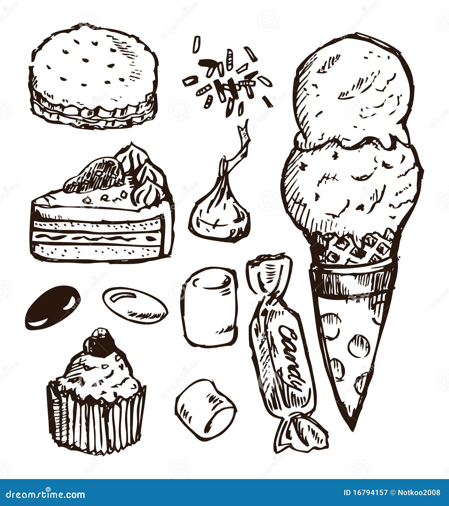 Sketch candy stock vector. Illustration of pill, draw - 16794157