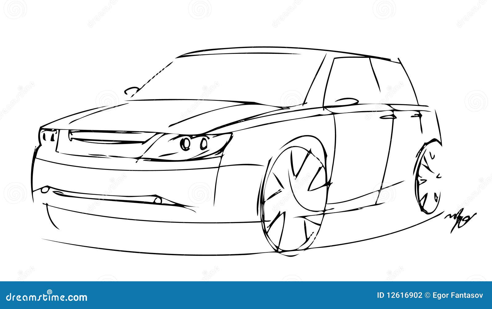 Sketch car stock vector. Illustration of vehicle, pencil - 12616902