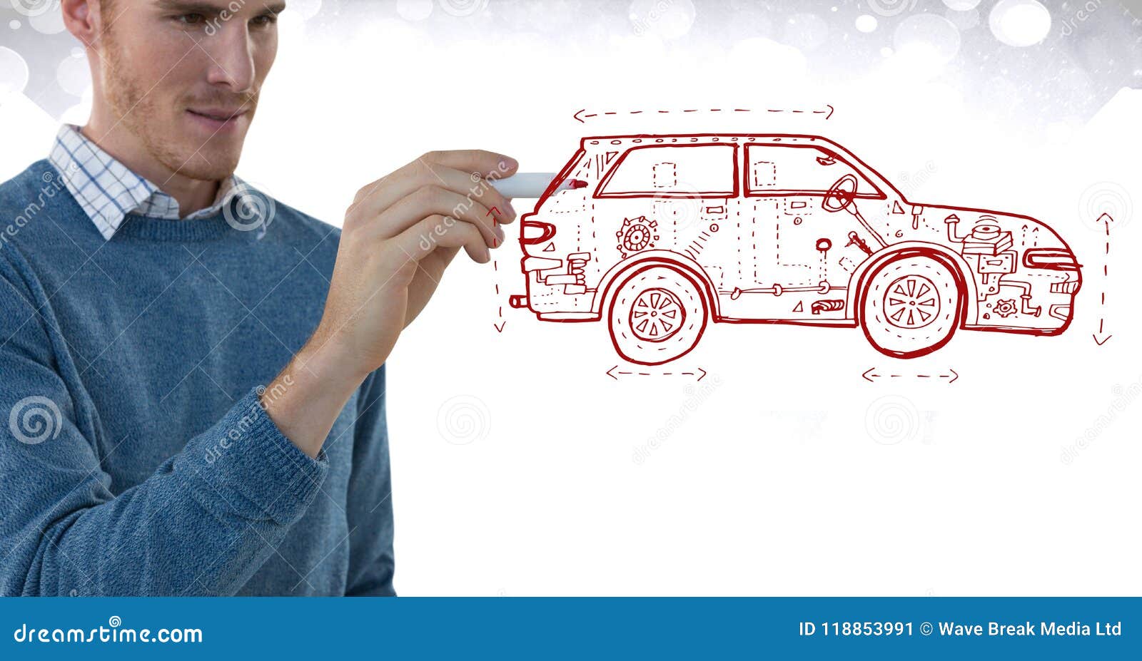 Sketch of Car and Man Drawing Stock Image - Image of young, person ...