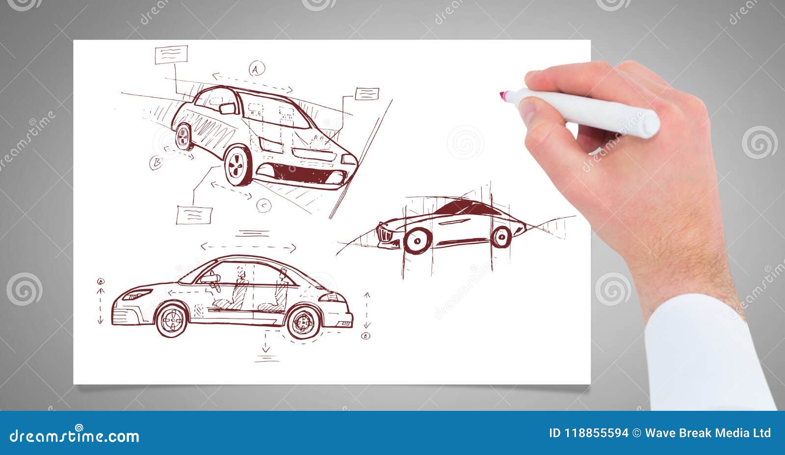 Sketch of Cars and Hand Drawing Stock Photo - Image of transport ...