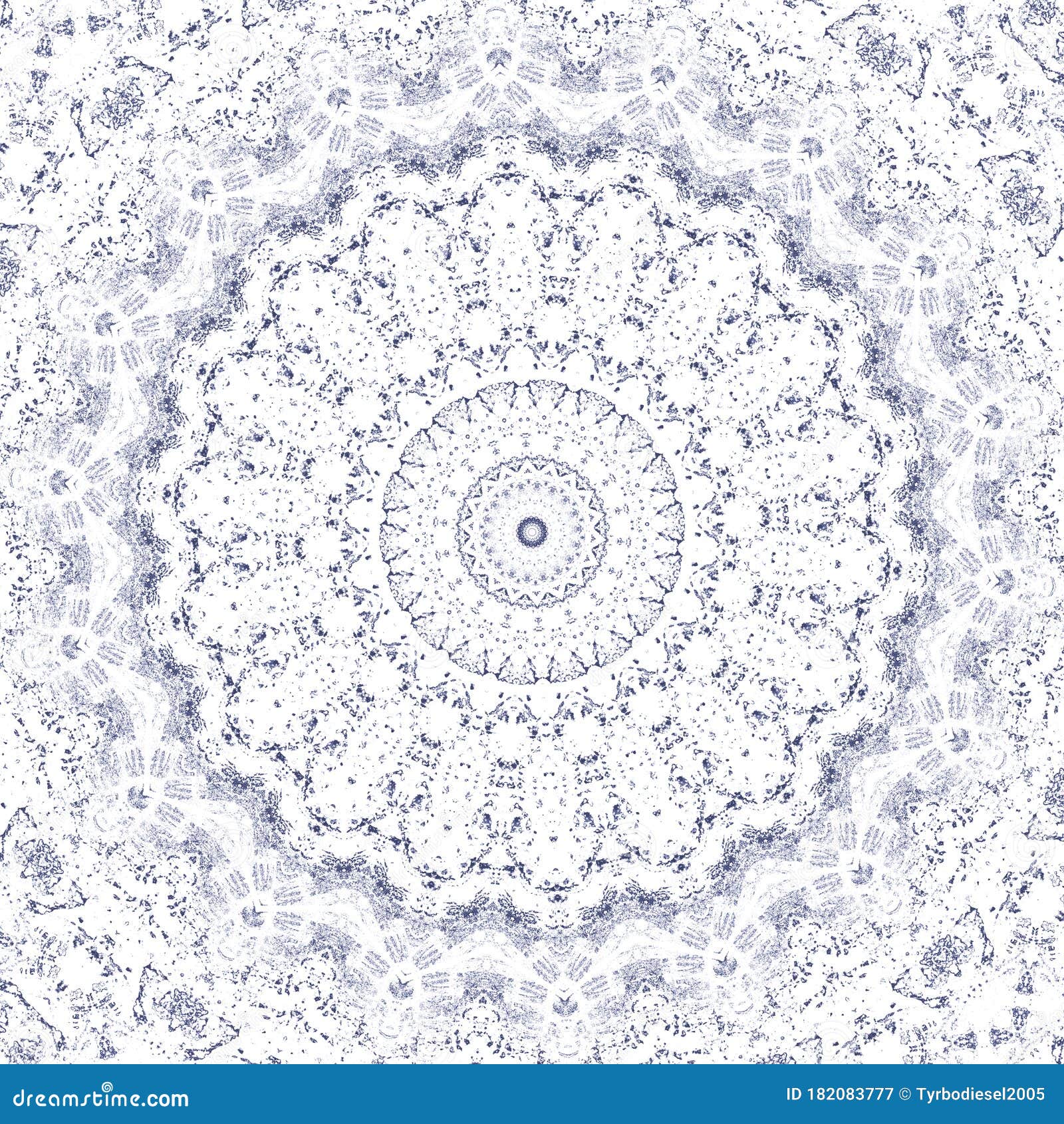 Sketch for Ceramic Tiles. Blue Symmetrical Pattern on a White ...