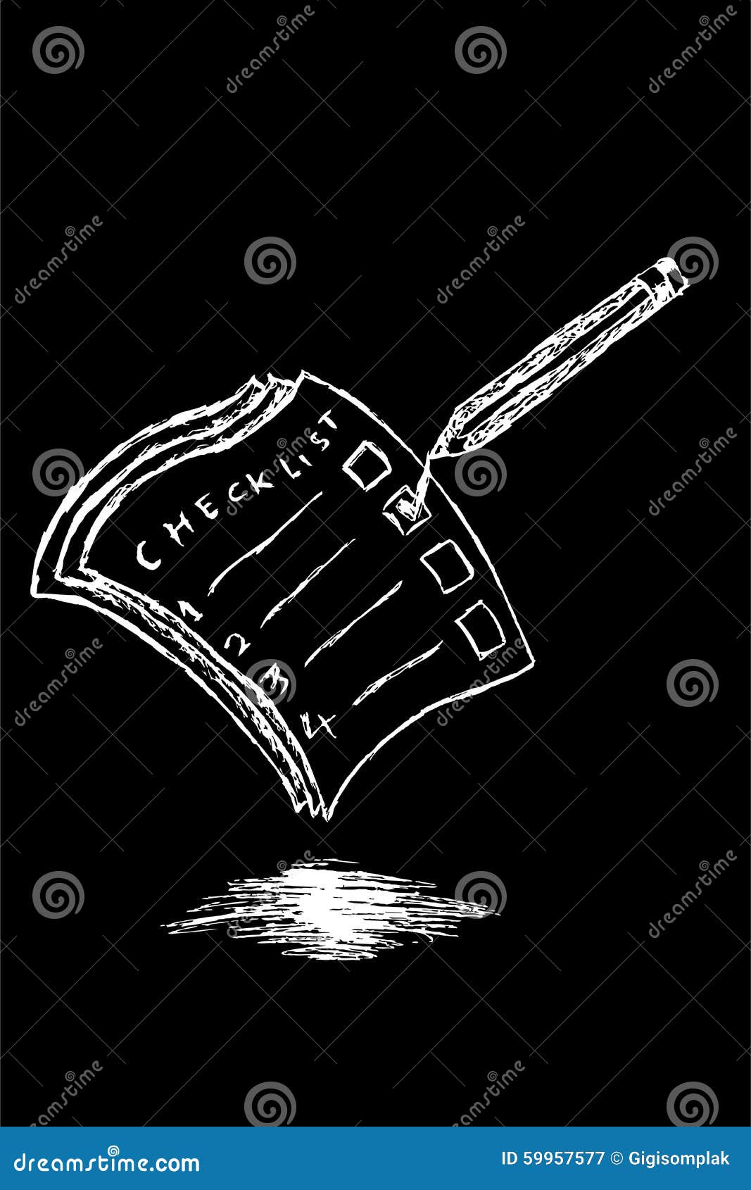 Sketch of Checklist, on White Stock Vector - Illustration of list ...