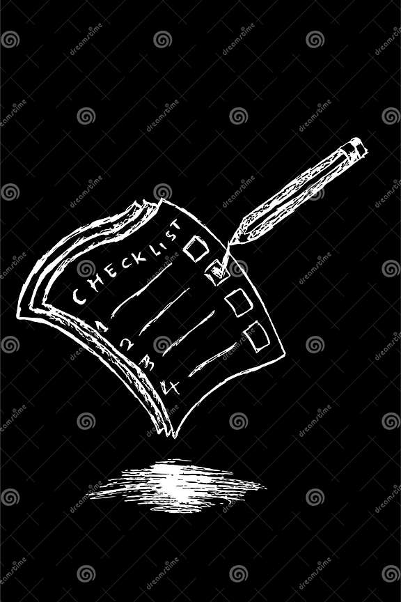 Sketch of Checklist, on White Stock Vector - Illustration of list ...