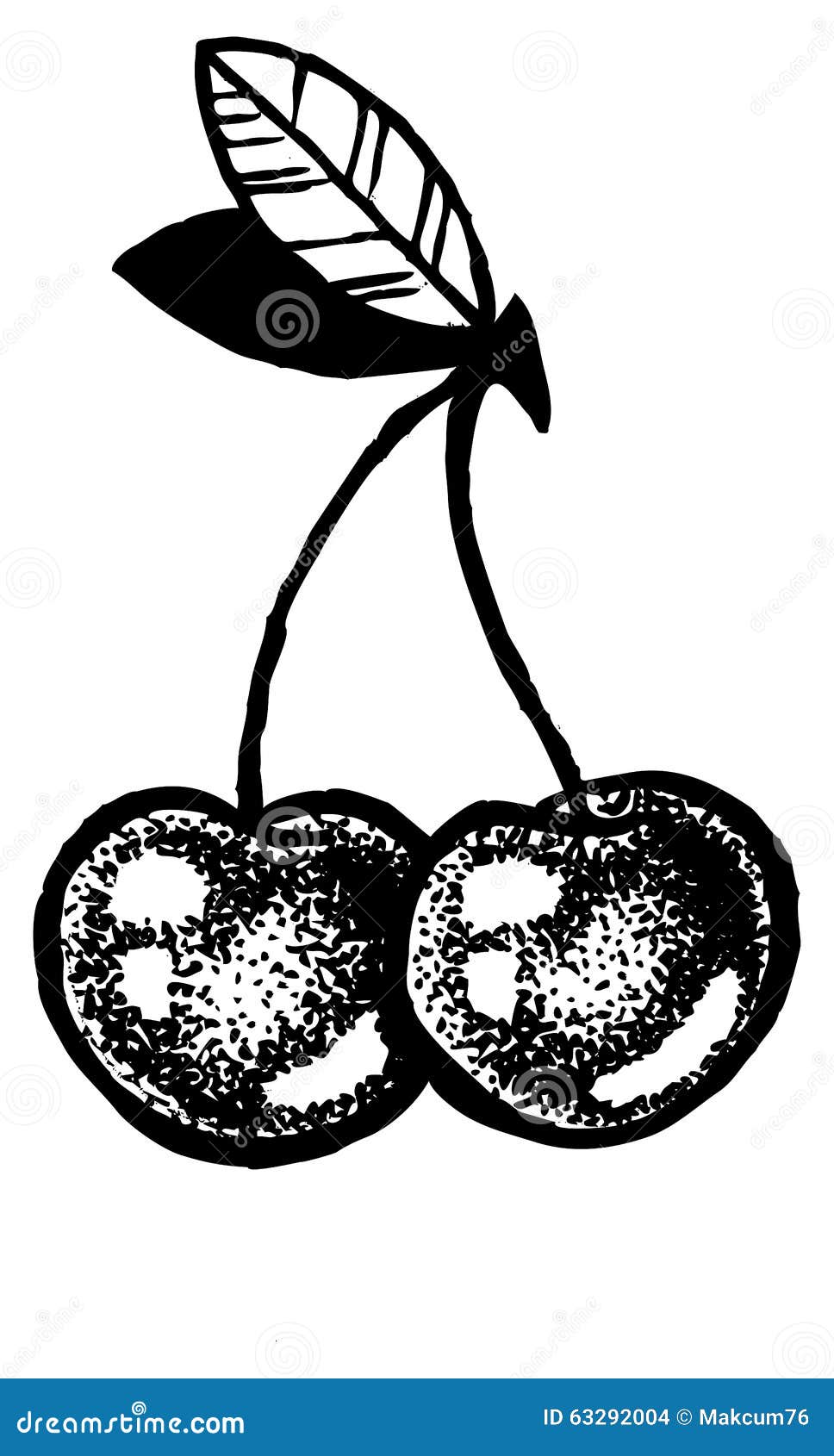 Sketch of Cherries Dot Work Stock Vector - Illustration of healthy ...