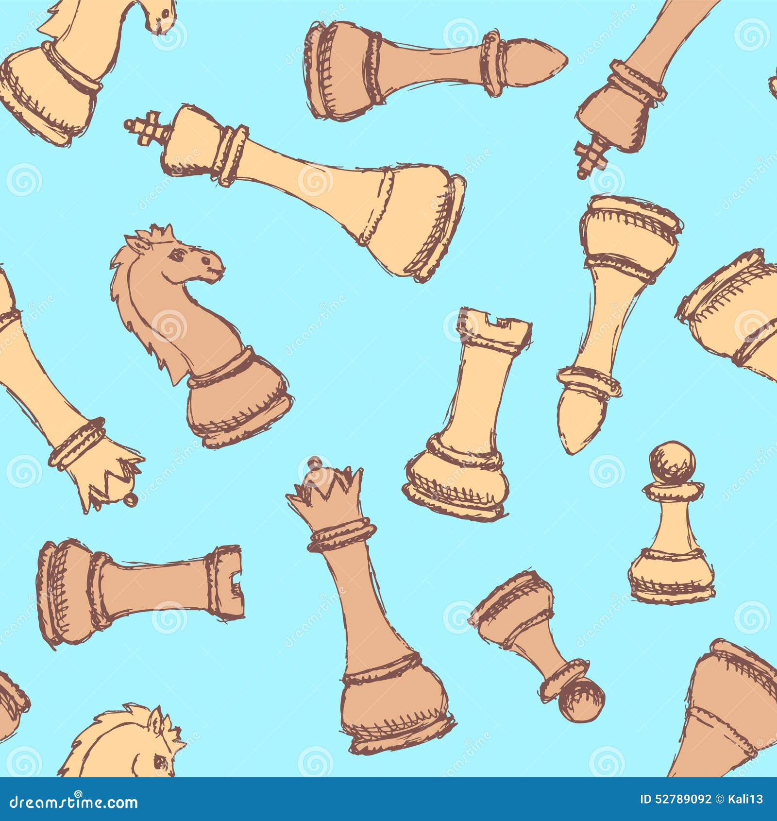 Sketch Chess in Vintage Style Stock Illustration - Illustration of ...