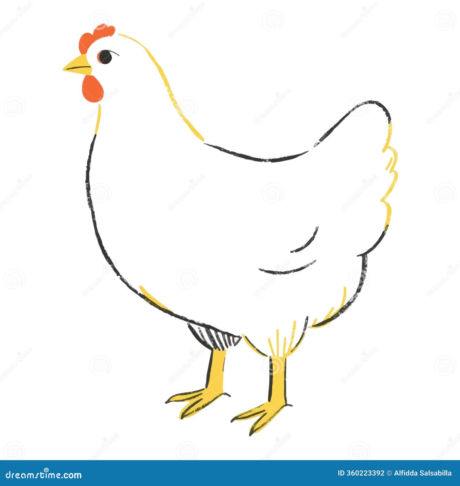 Chicken Hand Drawing Sketch Engraving Illustration Style ...