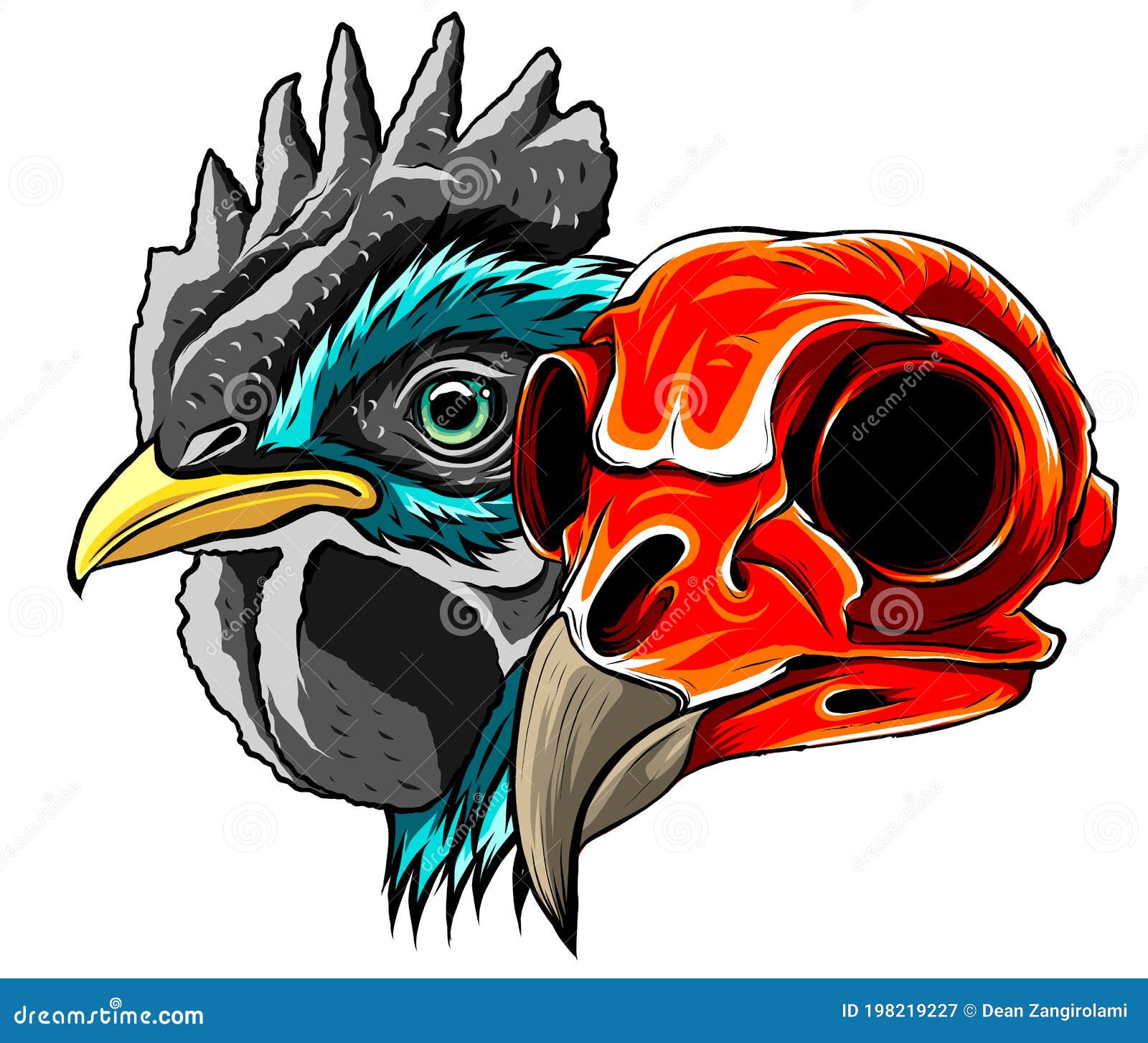 Sketch Chicken Skull Vector and Artwork Illustration Stock Vector ...