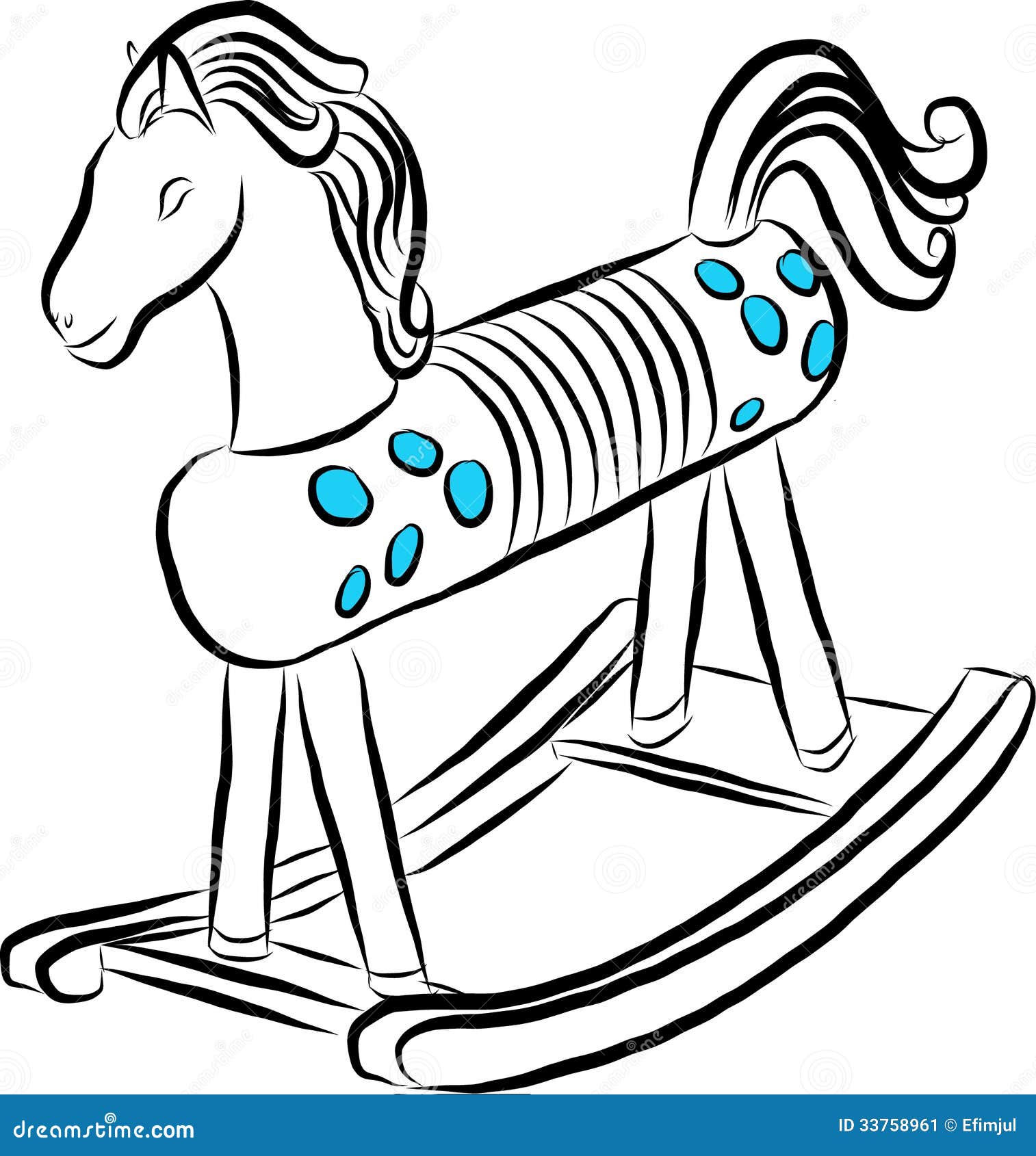 A Child Is In A Rocking Chair With An Elephant Royalty-Free Cartoon ...