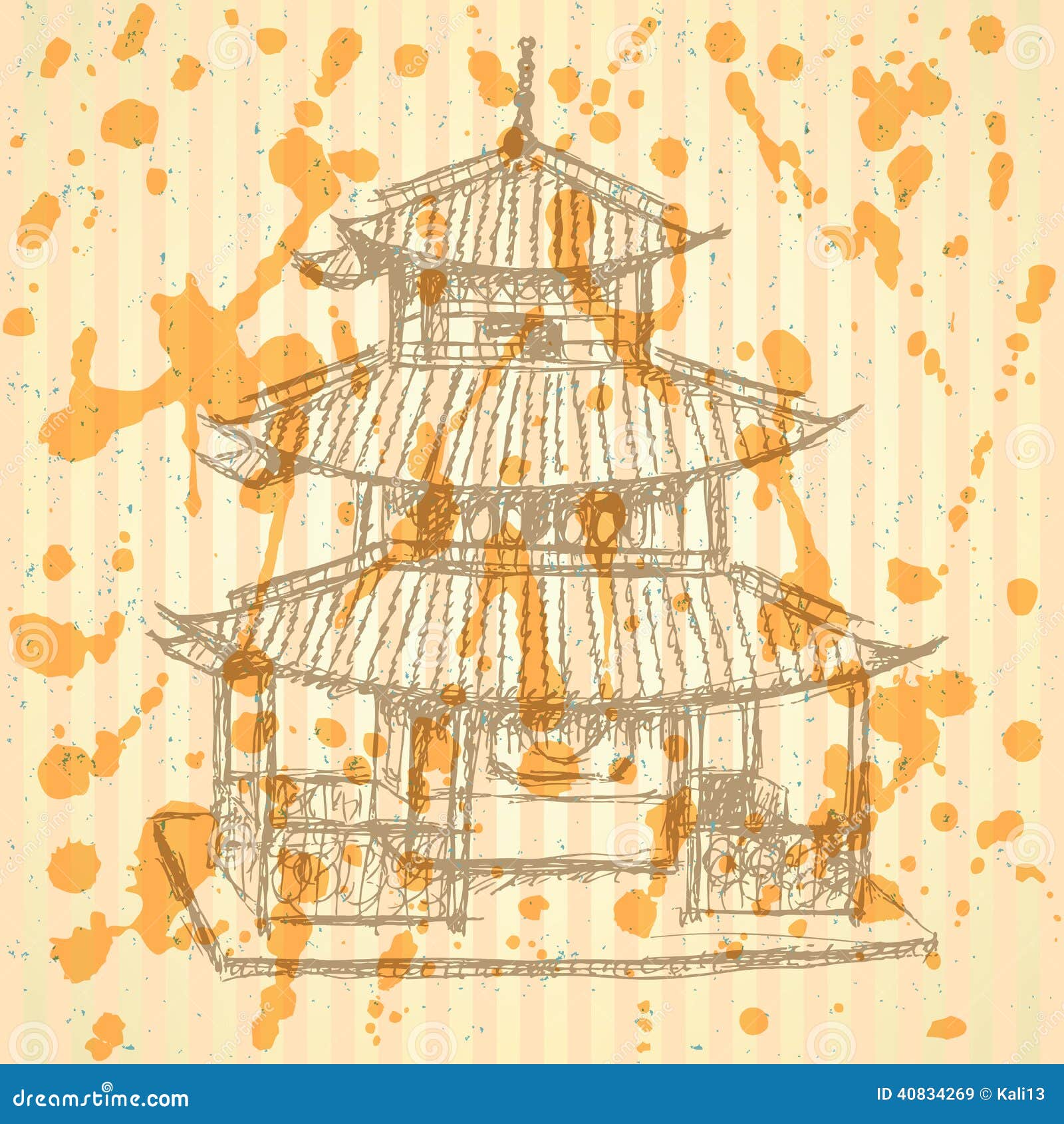 Sketch Chinese Building Royalty-Free Stock Image | CartoonDealer.com ...